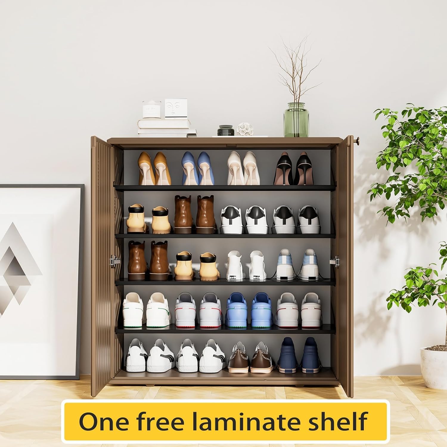 ADDOK 1-Piece Metal Laminate Shelving Suitable for 60-Gallon Storage Shed Cabinet,33" D x 10" W x 0.6" H (Black)