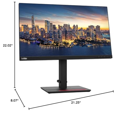 Lenovo ThinkVision T24i 23.8in 1920 x 1080 FHD IPS WLED-Backlit LCD 2-Pack Raven Black Monitor Bundle with HDMI, VGA, DisplayPort, USB Hub, Fully Adjustable Desk Mount Monitor Stand
