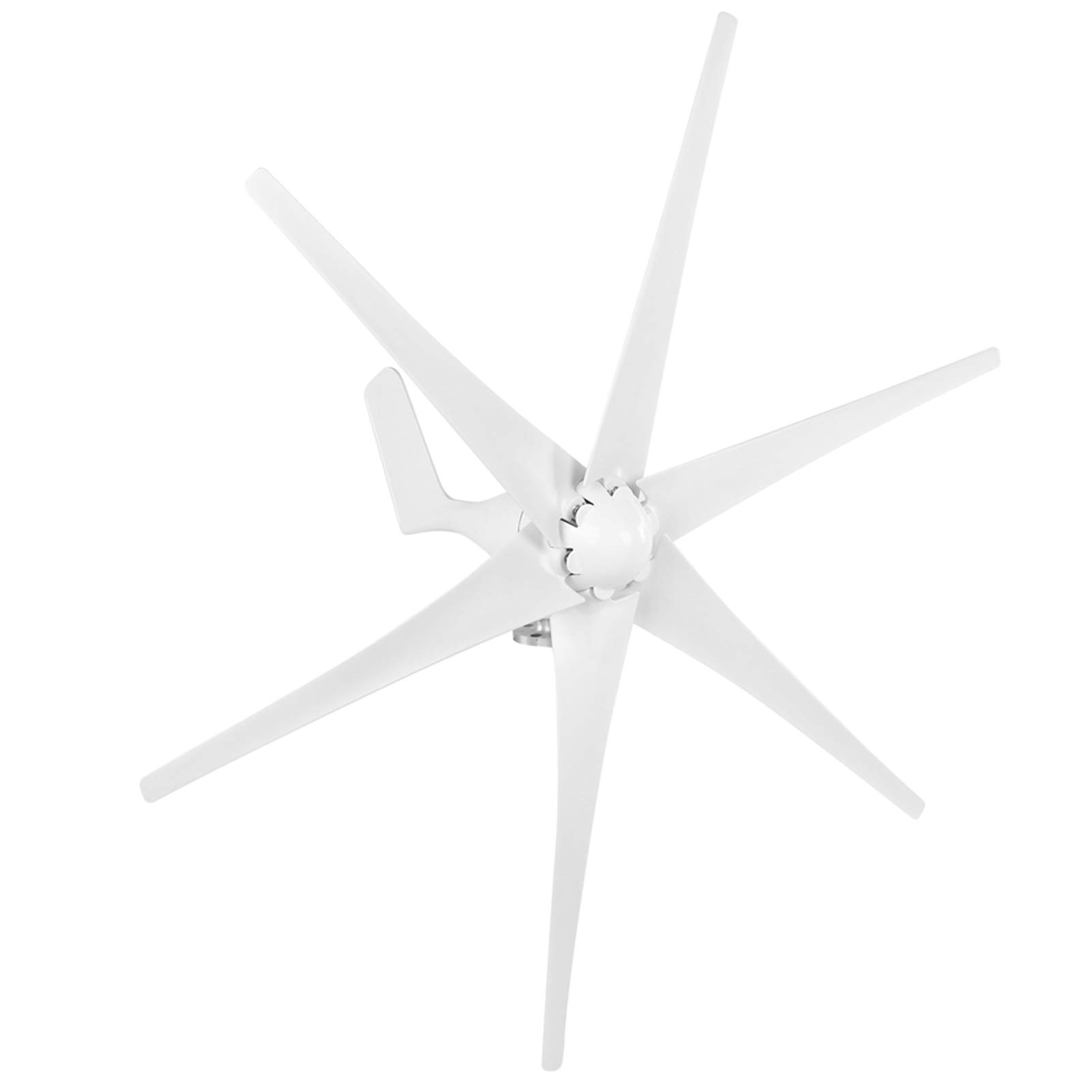 800W Windmill Turbines Generator Small 6 Blade Wind Industrial Machinery Equipment for Marine Home Charging (White 24V)