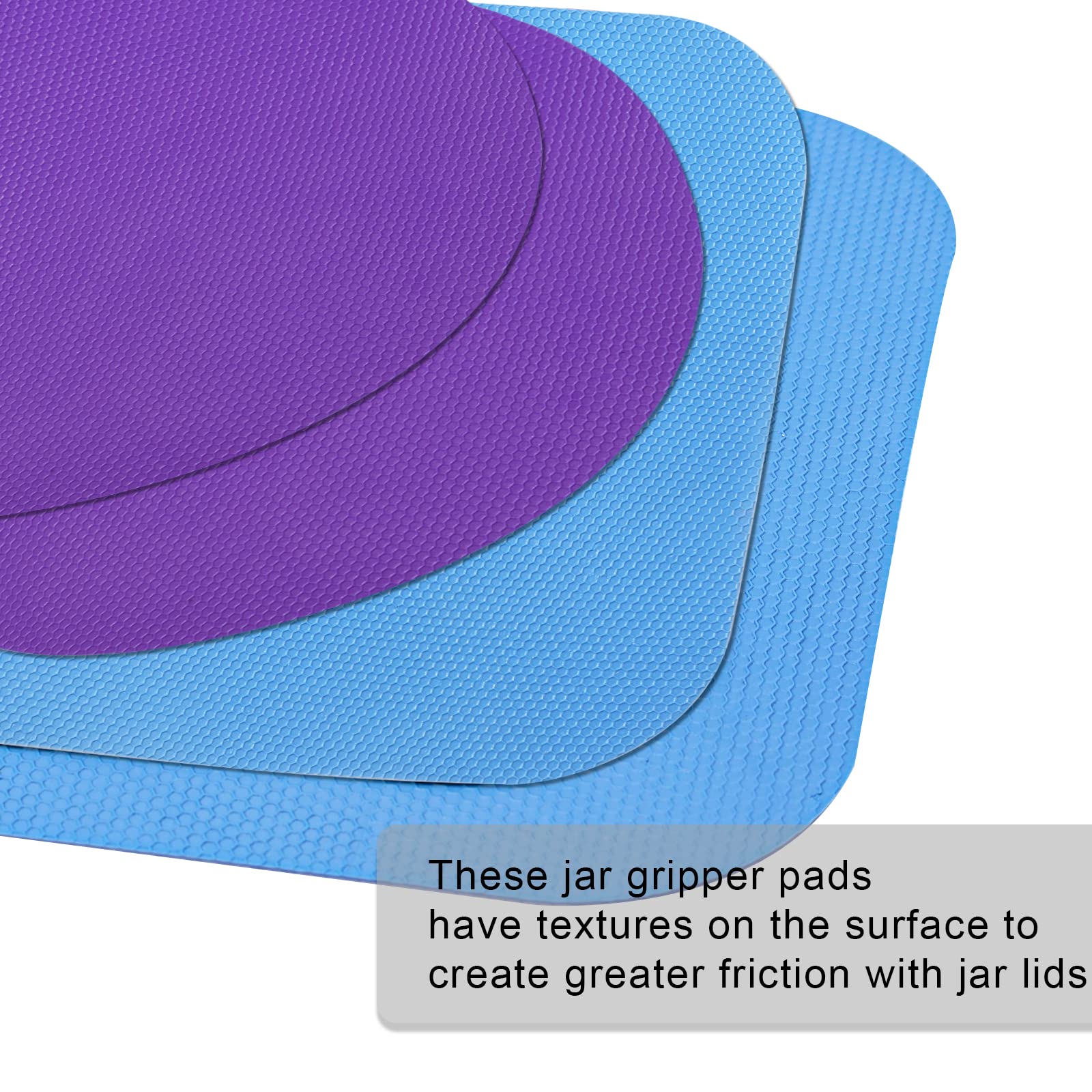 4pcs Jar Opener Gripper Pads, Rubber Jar Grippers Multi-function Jar Opener for Seniors with Weak Hands Coasters (Blue, Purple)
