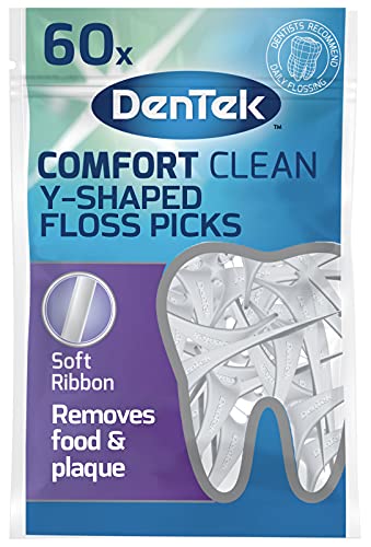 DenTek Comfort Clean Easy Reach Silky Y Shaped Floss Picks for Front & Back Teeth 6 x 60 Pack (360)