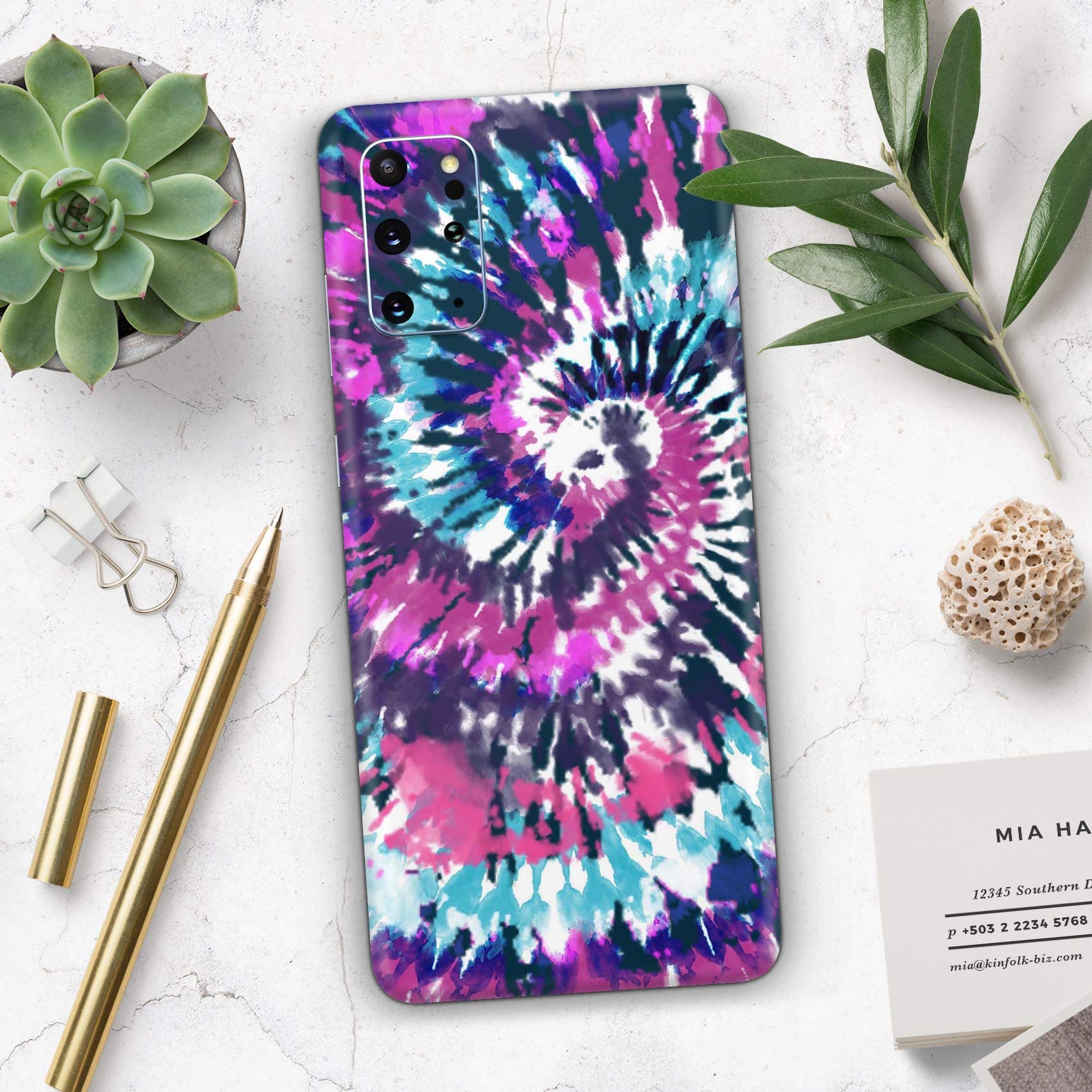 DesignSkinz Spiral Tie Dye V3 Protective Vinyl Decal Wrap Skin Cover Compatible with The Samsung Galaxy S20 (Screen Trim & Back Glass Skin)
