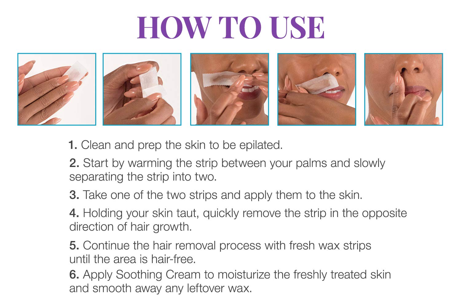 Clean + Easy Ready- To- Use Wax Strips For Facial Waxing, No Heating Required, Great For Unsightly Hair Removal Touch-Ups, 12 Ct.
