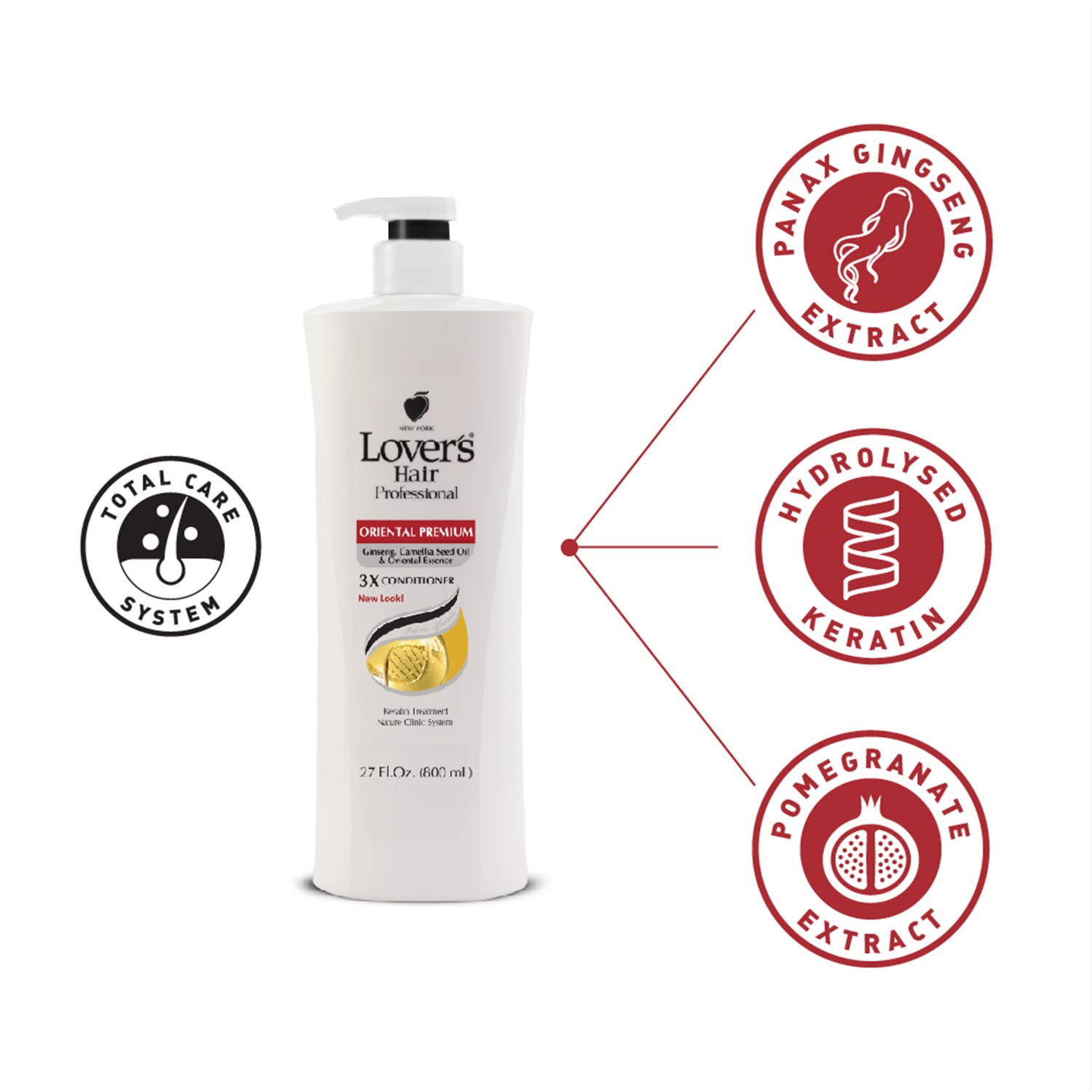 LOVER'S HAIR PROFESSIONAL Oriental Premium 3X Conditioner 27 Fl Oz Ginseng Camellia Seed Oil Oriental Premium Conditioner