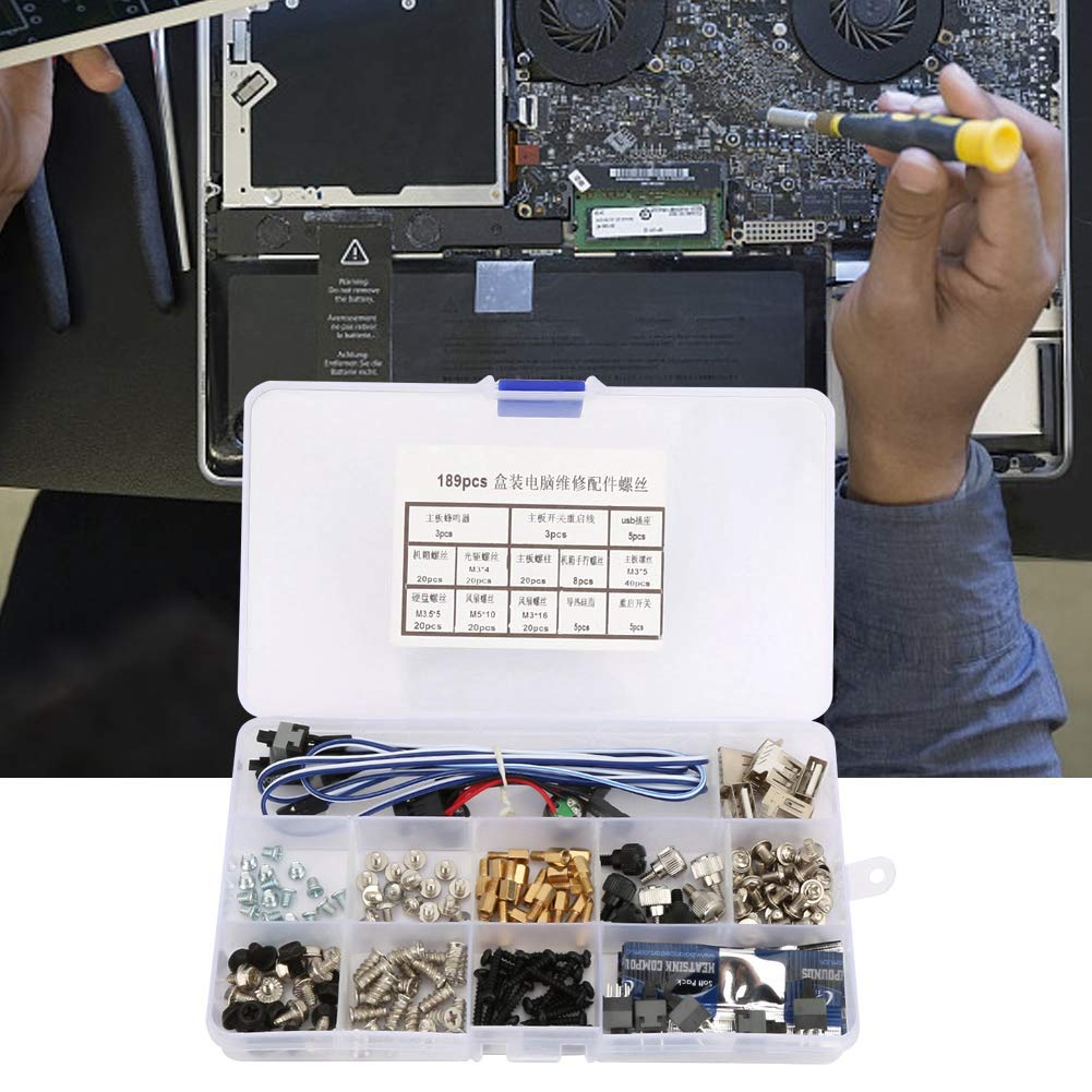 with Storage Box Computer Screws Kit, Computer Repairing Screws, for Repair Maintenanc