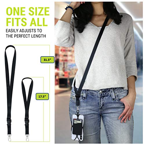 Gear Beast Universal Crossbody Pocket Cell Phone Lanyard Compatible with iPhone, Galaxy & Most Smartphones, Includes Phone Case Holder,Neck Strap Black