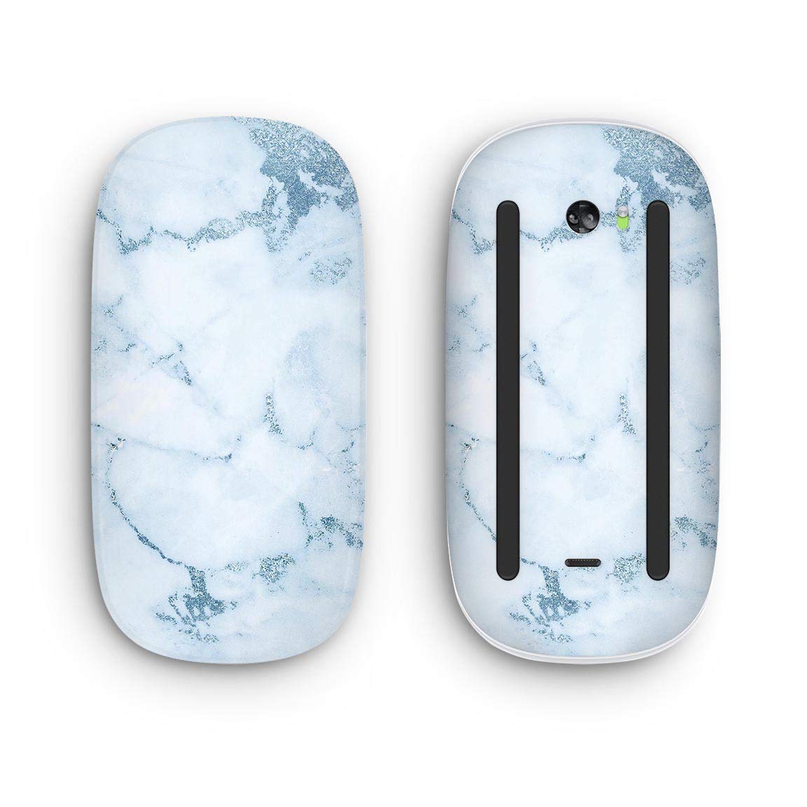 Design Skinz Marble & Digital Blue Frosted Foil V7 Vinyl Decal Compatible with The Apple Magic Mouse 2 (Wireless, Rechargable) with Multi-Touch Surface