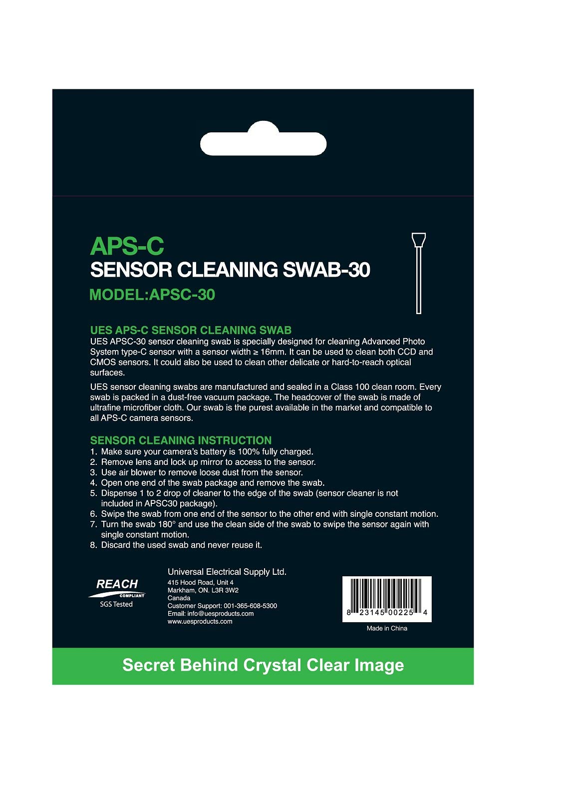 UES APSC-30 APS-C Swab Value Package - Compatible with Sony, Nikon, Canon DSLR Reflex & Mirrorless Digital Cameras CCD & CMOS APS C Type Sensor Clean (30 X 16mm Swabs)
