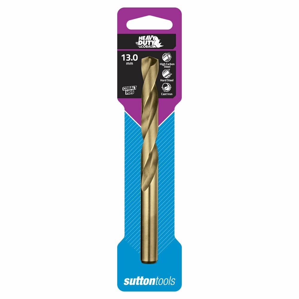 Sutton D108 Cobalt HSS Carded Jobber Drill, 13.0 mm Thread Diameter Brown