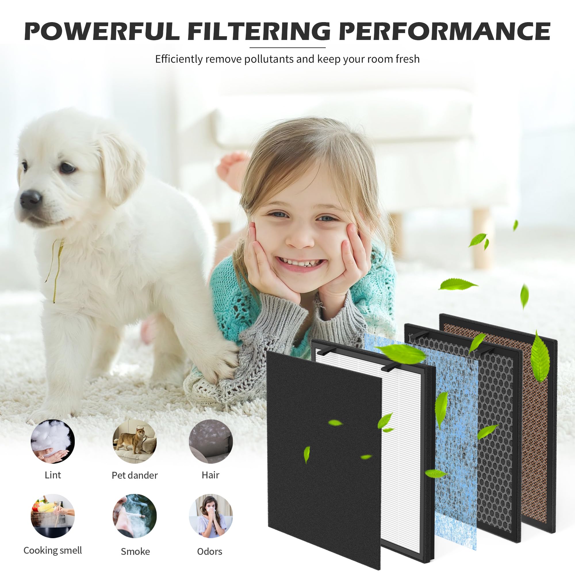 630/718 True HEPA Filter Replacement Compatible with Okaysou(OKSOU) Apollo 718 / Apollo 630 S630 pro Air Cleaner Purifier, Ultra-Duo 5-in-1 True HEPA Filter with Activated Carbon Filter,2packs