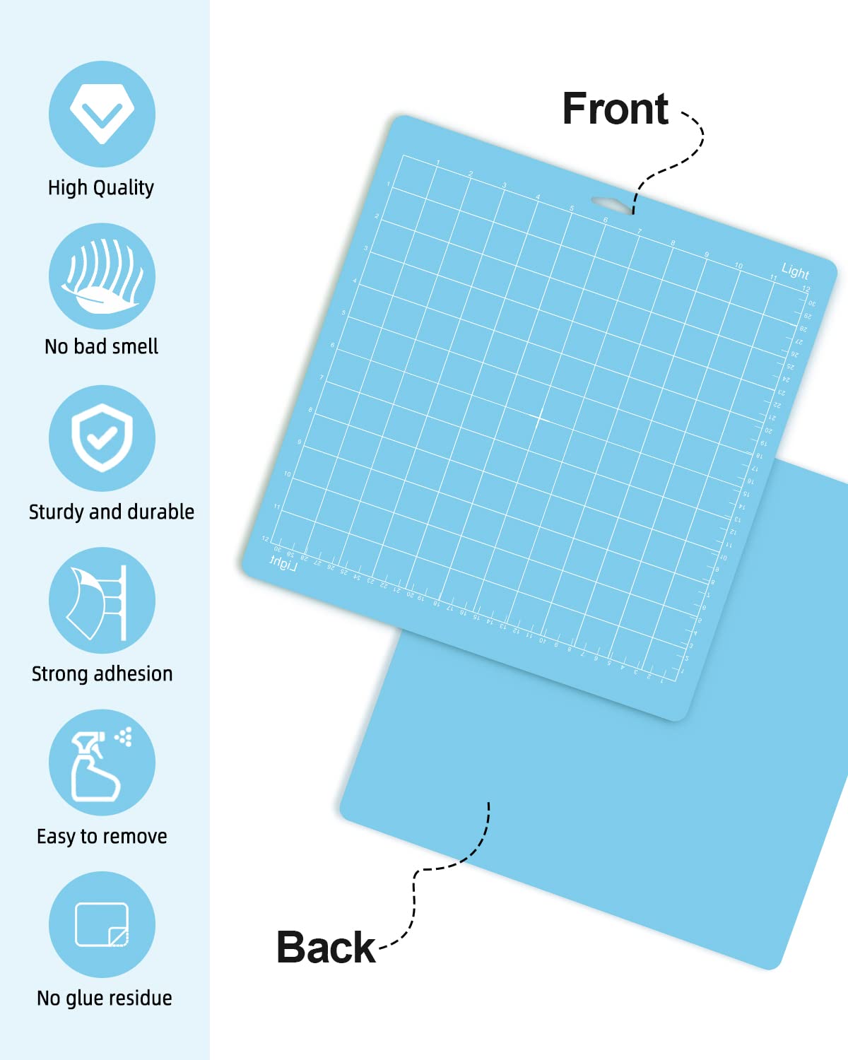 Gwybkq Cutting Mat for Cricut Maker 3/Maker/Explore 3/Air 2/Air/One 12 Pack 12x12 Adhesive Sticky Light Cut Mats Replacement Accessories Quilting Scrapbooking & Stamping Supplies Blue