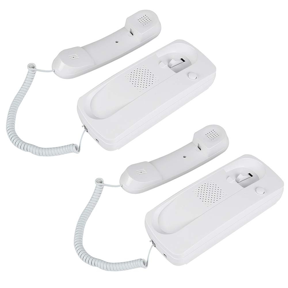 Maxmartt 2 Pcs Wired Intercom Phone AC DC Two Way Intercom Doorphone Home Room Intercome Phone Indoor Telephone Audio Non-Visual Interphone for Villa Home Office