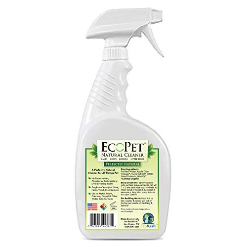 EcoPet All Natural Pet Odor and Stain Remover - Probiotic Powered Multi Surface Cleaner - Effective Non-Toxic Pet Odor Eliminator and Pet Stain Eraser, Scented, Trigger Spray, 16 oz
