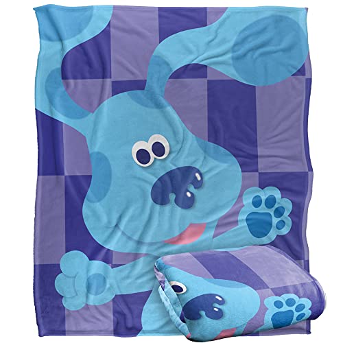 Blues Clues Blanket, 50"x60" Blue's Clues Large Blue Silky Touch Super Soft Throw Blanket