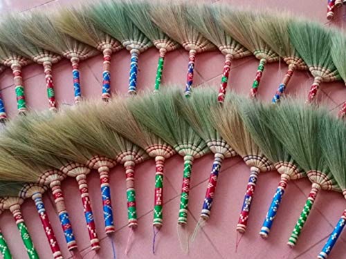 SKENNOVA - 1 Piece of 17 inch Tall of Asian Broom Thai Vintage Dusting Brush Grass Broom Handmade for Sweeping Dirt Dust Garbage