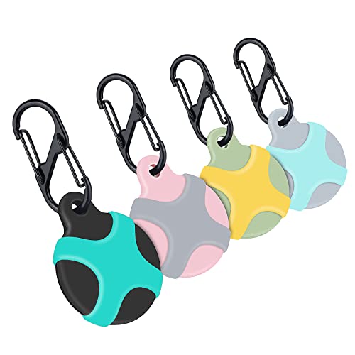AirTag Holder Keychain 4 Pack, woednx Silicone Airtag Case Air Tag Keychain for Apple Airtags, Air Tag Holder Waterproof Anti-Scratch Airtag Accessories for Kids Keys Luggage Wallet Dog Collar