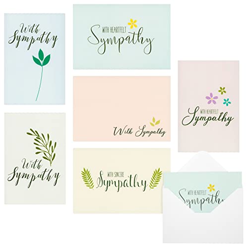 Best Paper Greetings 48-Pack of Assorted Sympathy Cards with Envelopes Included Featuring Floral Designs Sympathy - Pastel Floral