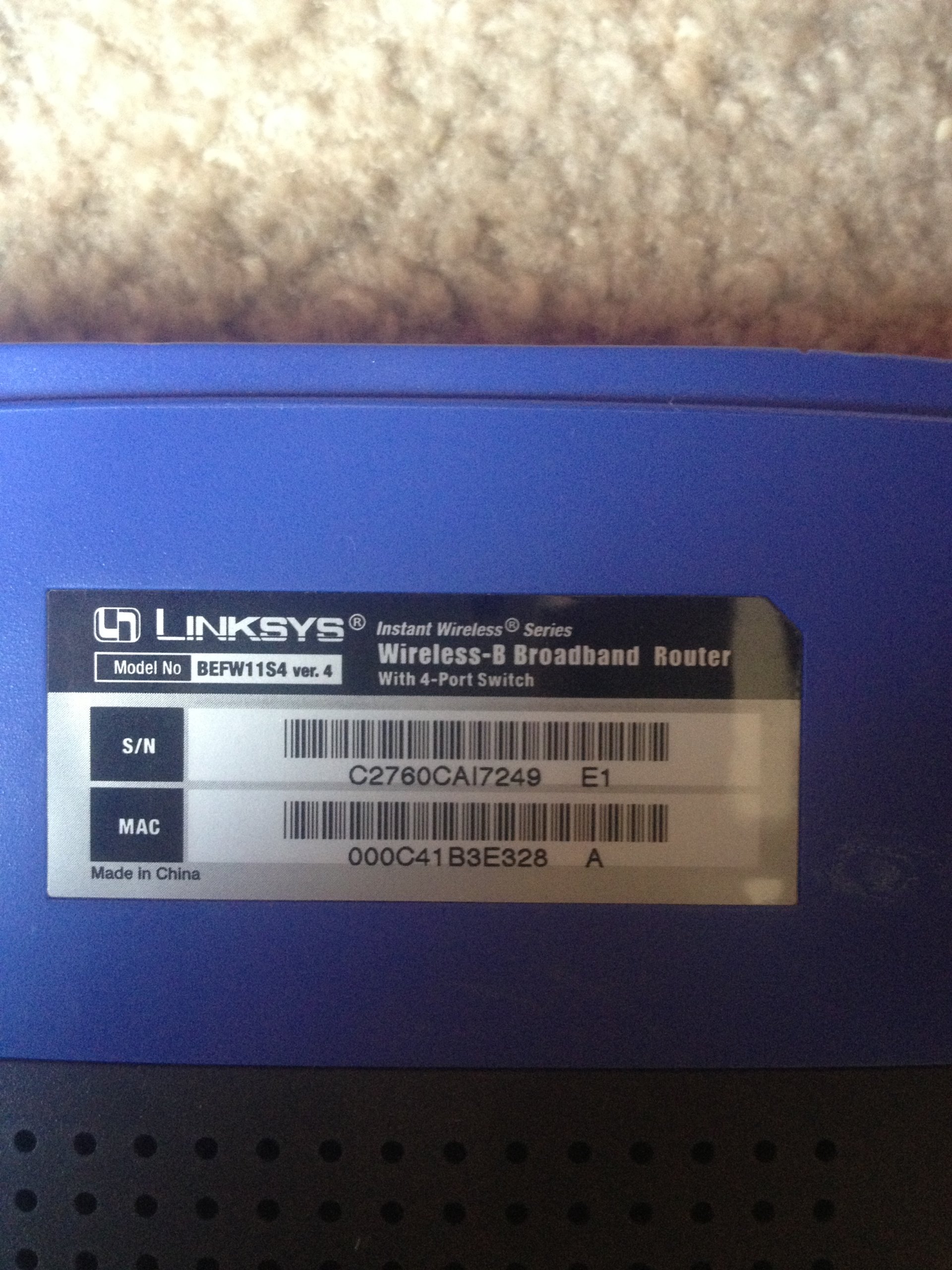 Cisco-Linksys BEFW11S4 Wireless-B Cable/DSL Router