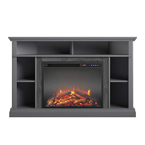 Ameriwood Home Overland Electric Corner 50", Graphite Gray Fireplace TV Stand