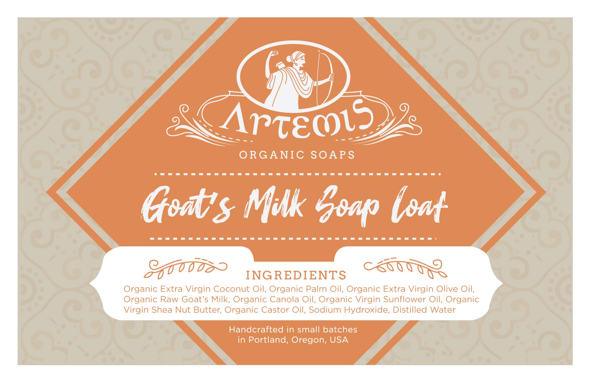 Organic Goat's Milk Soap Loaf - Cut Into 8 to 10 Soap Bars - Natural Ingredients - Hypoallergenic - 2 Pound Block