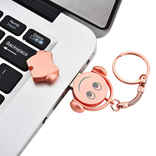 Novelty Cute Cartoon Flash Drive 64GB Thumb Drive Pendrive Unique Jump Drive for Data Storage, File Sharing (Rose-Smile)