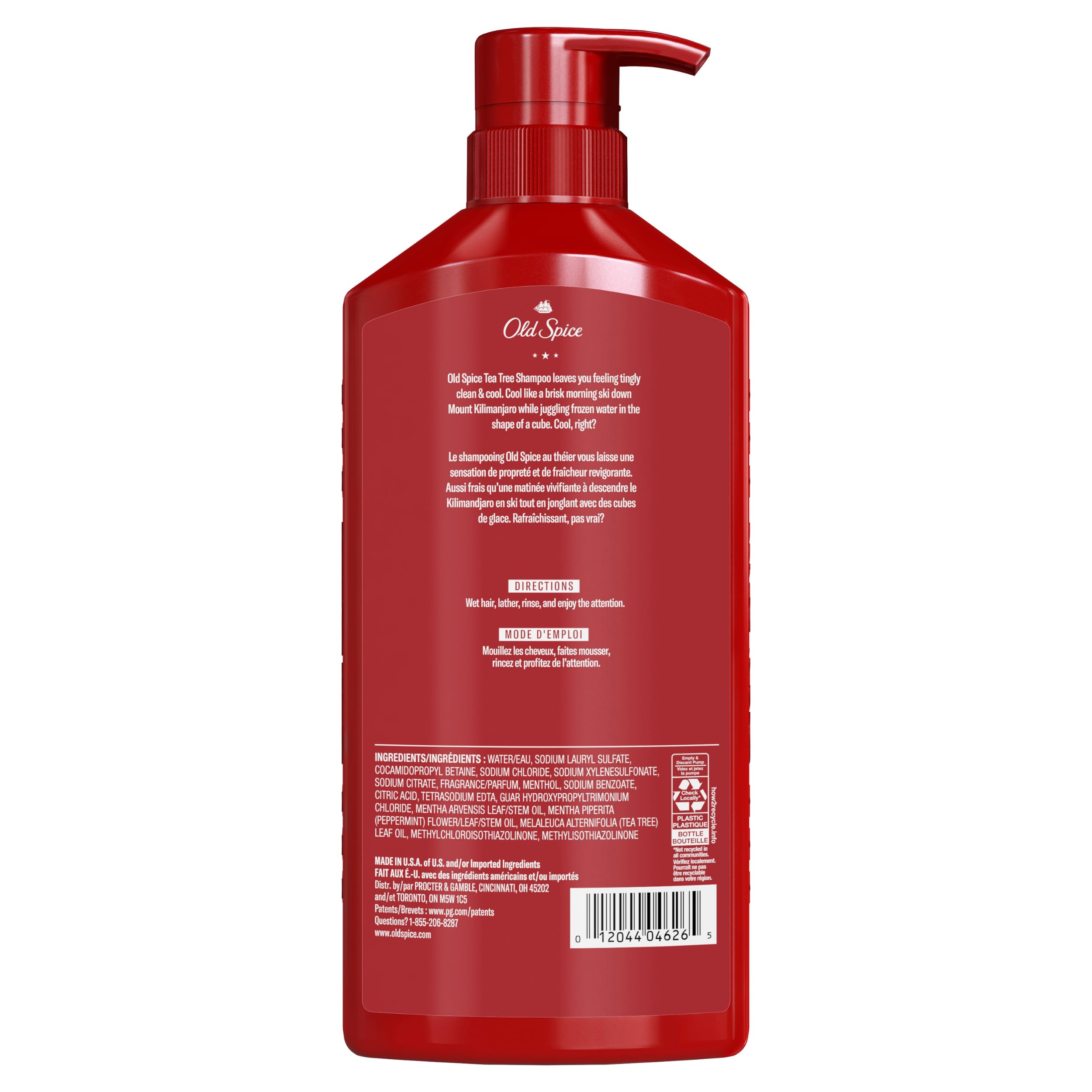 Old Spice Tea Tree Shampoo for Men, Cooling Shampoo with Tea Tree, Removes Built Up Dirt and Oil, 21.9 Oz Each, Twin Pack