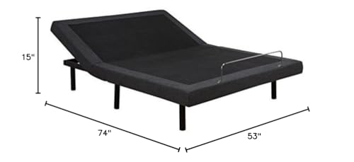 Adjustable Comfort Upholstered Adjustable Bed Base with Massage, Wireless Remote, Three Leg Heights, and USB Ports-Ergonomic, Full, Black
