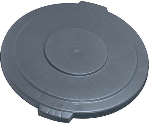 CFS 34104523 Bronco Polyethylene Round Lid, 26.88" Diameter x 2-1/4" Height, Gray, for 44 Gallon Trash Containers