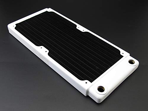 XSPC TX240 Ultra Thin Radiator, 120mm x 2, Dual Fan, White