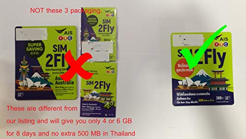 AIS Sim2Fly 6 GB 10 Days Singapore,South Korea,Malaysia,India,Burma,Cambodia,Philippines,Laos,Taiwan,HK,Macau,Japan,China