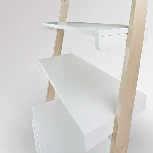 American Trails Freestanding Drawer, Solid American Maple Frame Ladder Desk, Natural Maple&White (New)