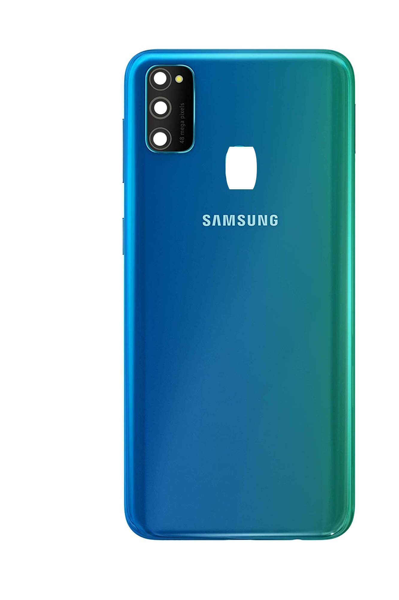PS FORTUNET Replacement Back Battery Door Cover Panel with Camera Lens Logo and Buttons for Samsung Galaxy M30s M-M307F/DS - Sapphire Blue