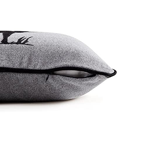 Eddie Bauer Home Throw Pillow with Zipper Closure, Perfect Home Decor for Bed or Sofa, 16" x 20", Elk Charcoal/Black