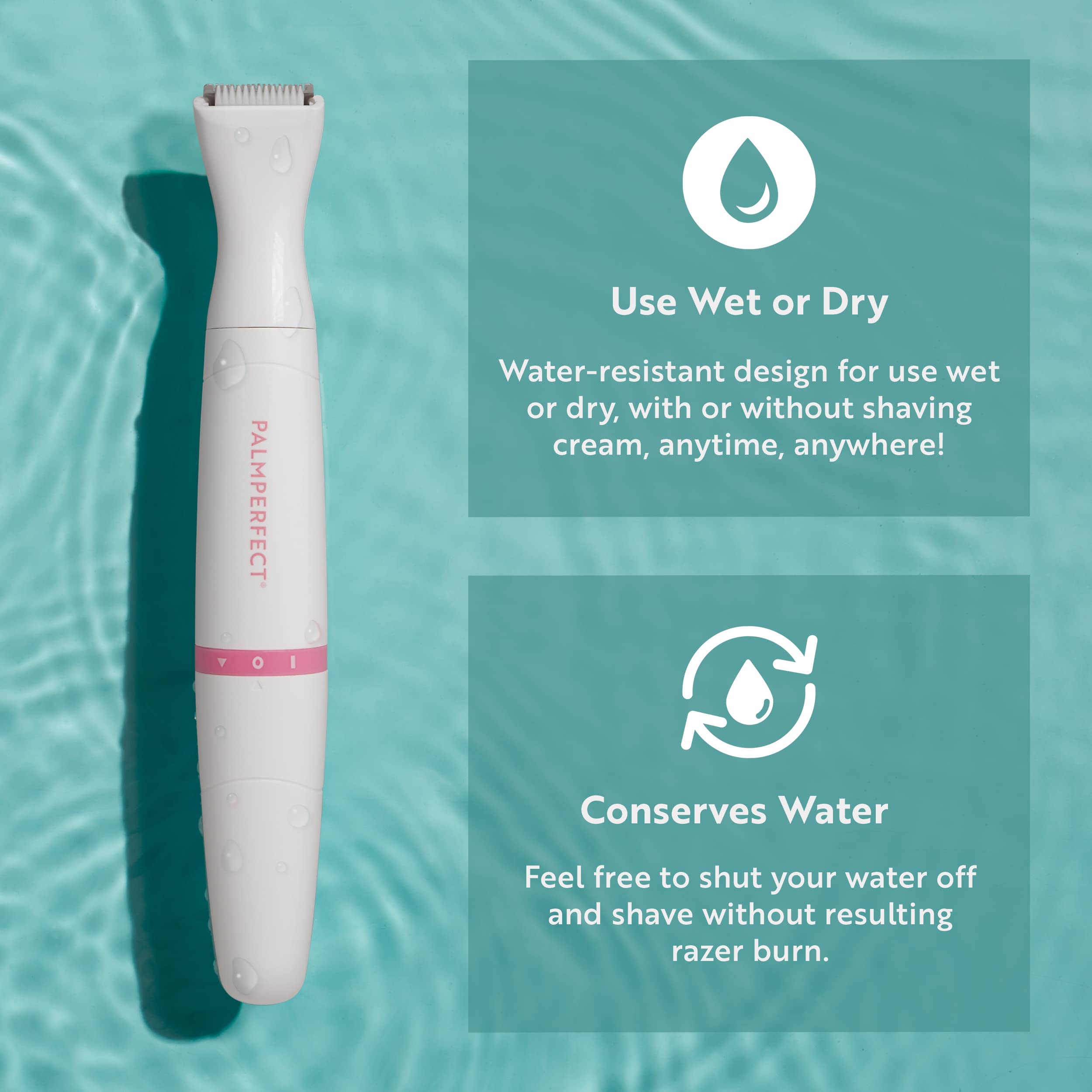Clio PALMPERFECT Pro Series Bikini Trimmer for Women - Includes Foil Shaver and Exfoliating Brush Head - Cordless Hair Removal Electric Razor