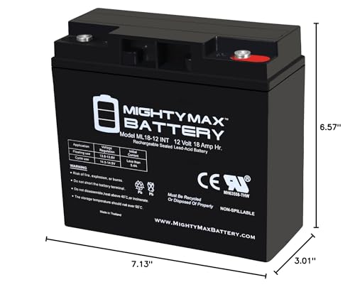Mighty Max Battery 12V 18AH INT Battery Replacement for Troy-Bilt 7000 Watt XP Generator