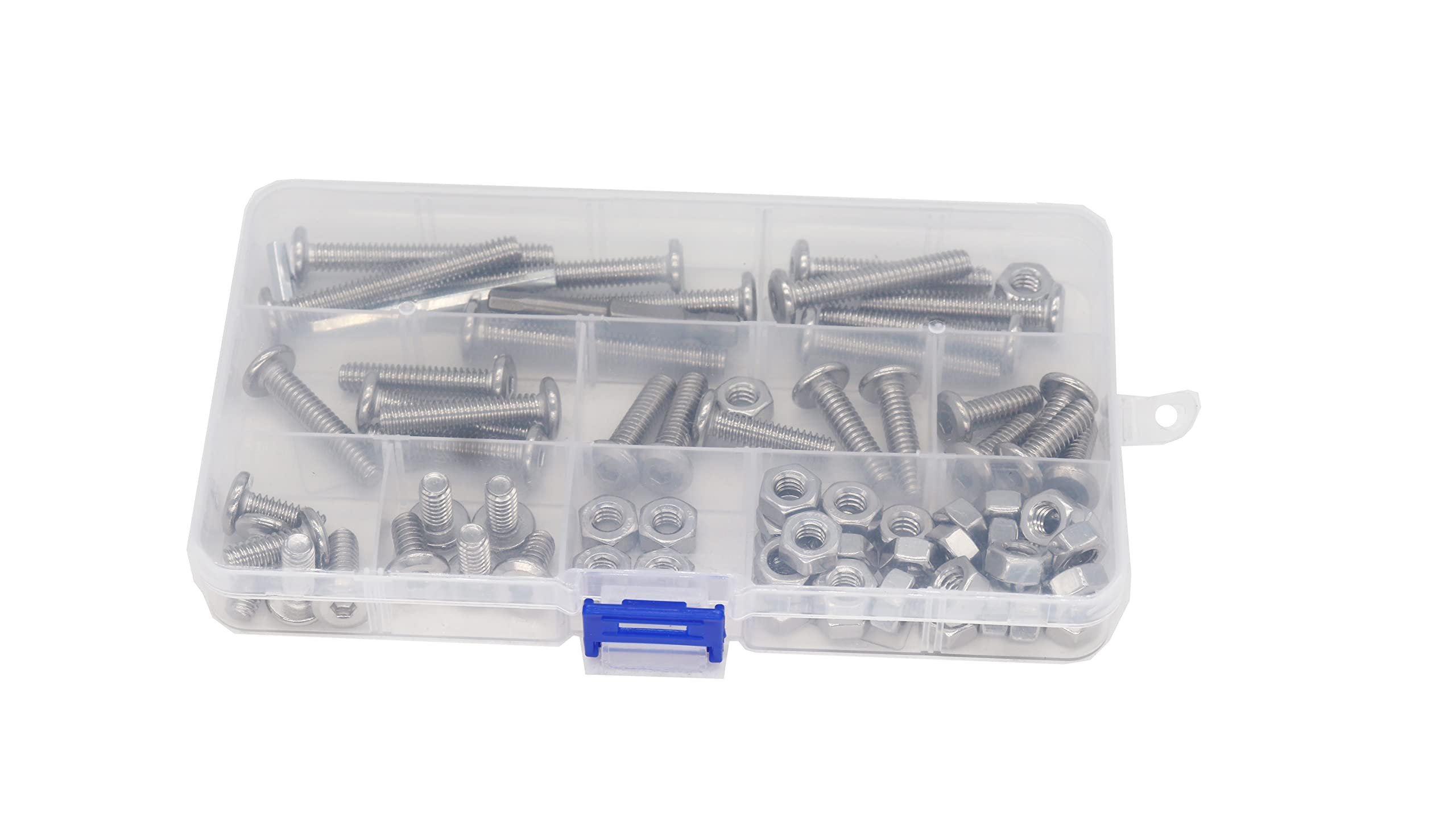 cSeao 70pcs 1/4"-20 Furniture Joint Connecting Bolts 1/4"-20 Hex Nuts for Chair Table,1/2", 5/8", 3/4", 1", 1-1/4", 1-1/2", 2", 304 Stainless Steel