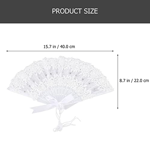FOMIYES Lace Peal Fan Folding Hand Fans Wedding Bride Fan Dance Fan Decorative for Performance Wedding Dancing Church Party
