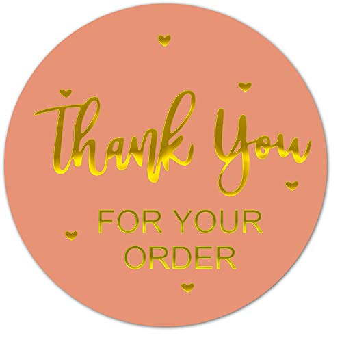 Thank You for Your Oder Stickers Roll, 1.5", Used for Your Products, Packages, Bags, Envelopes, Boxes, Cards, Letters... (1 Roll, 1000 Stickers)