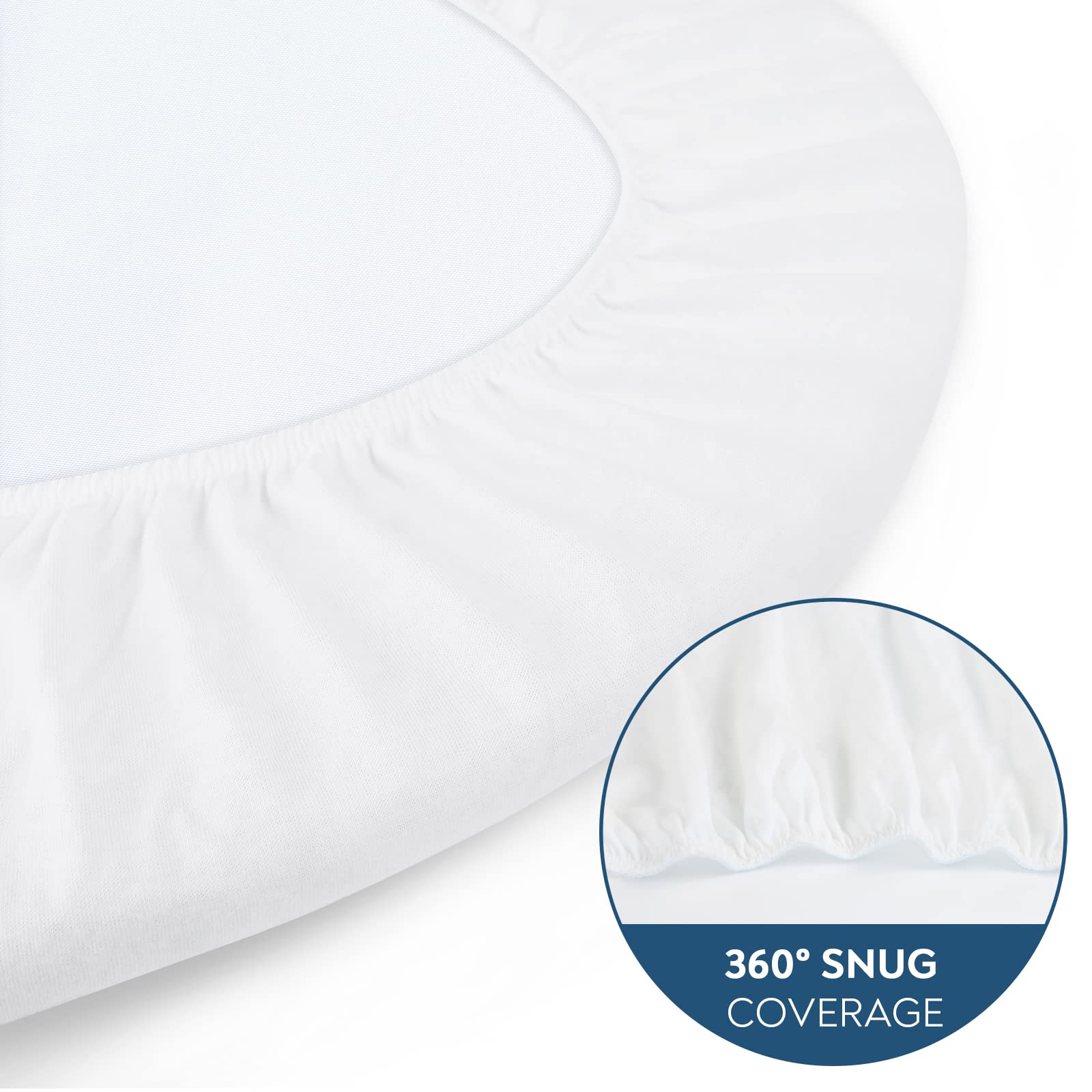 Baby Waterproof Bassinet Mattress Pad Cover and 100% Cotton Sheet(White), 20" x 28"