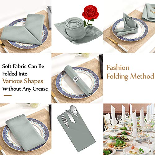 Cloth Napkins Washable and Soft Dinner Napkins 12 Pack Polyester Napkins for Dining Restaurant Hotel and Wedding