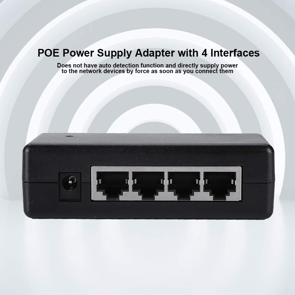 PoE Ethernet Power Supply 4 Port POE DC 12V-48V Power Adapter Injector for IP Camera 802.3af/802.3at Device