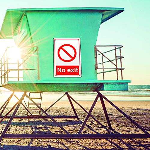 BannerBuzz No Exit Prohibited Sign , Metal Aluminum Rust Free, UV Print Coated and Weatherproof Sign, Indoor Outdoor Use, Easy to Mount (24" W X 36" H, Sign with Holes)