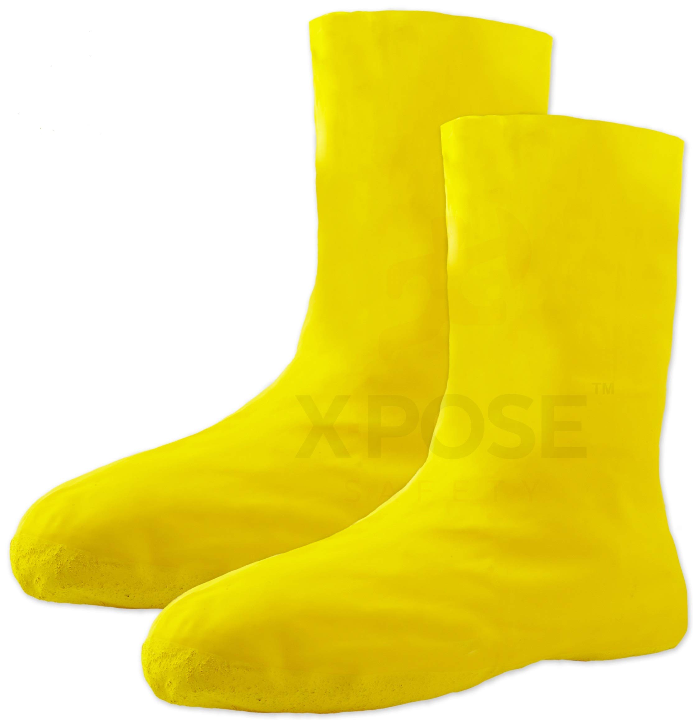 Hazmat Boot and Shoe Covers For Hazardous Materials - Explosives, Gases, Flammable Liquids, Peroxide and More – XL Yellow 12" Over the Shoe Protectors - by Xpose Safety