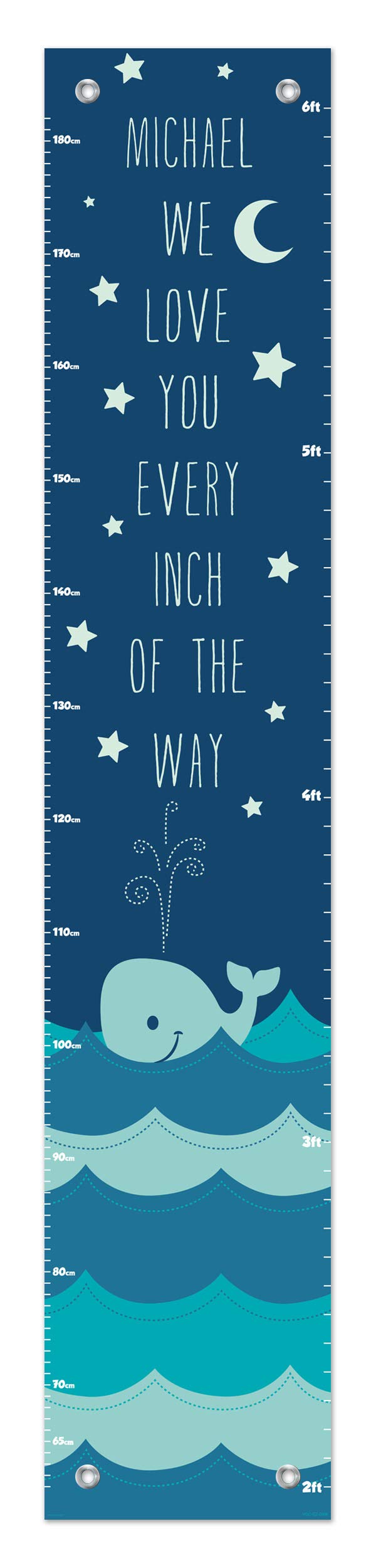 Nautical Gifts for Kids Name We Love You Every Inch of The Way Aquatic Decor Customized Growth Chart