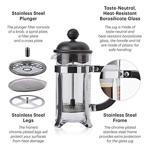 BODUM Caffettiera 3 Cup French Press Coffee Maker, White, 0.35 l, 12 oz