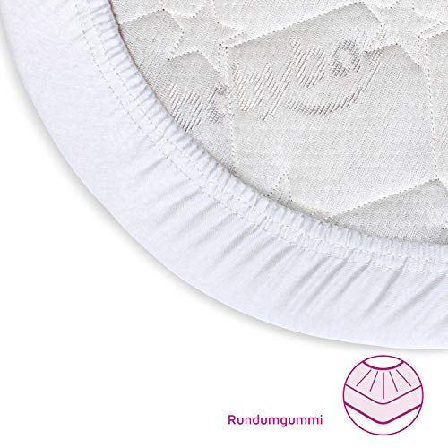 babybay Fitted Sheet Terry Cloth, White, for babybay Maxi