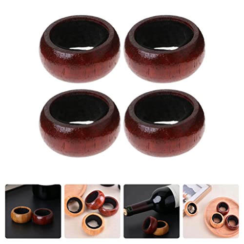 4pcs Wine Drip Rings Wooden Wine Bottle Collars Leakproof Ring Drip Stoppers Wine Stop Accessories for Wine Bottles Color 2
