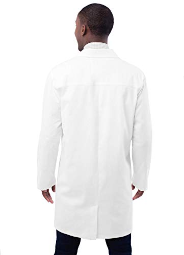 Adar Universal Stretch Unisex Lab Coat - 36" Snap Front Lab Coat - 3308 - White - L