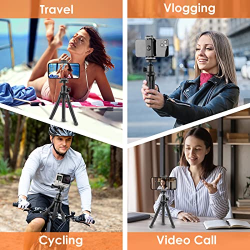 Aureday Phone Tripod, Flexible Cell Phone Tripod Stand with Wireless Remote and Phone Holder, Portable Mini Tripod for iPhone&Android Phone