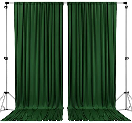 AK TRADING CO. 10 feet x 8 feet Polyester Backdrop Drapes Curtains Panels with Rod Pockets - Wedding Ceremony Party Home Window Decorations - Hunter Green (DRAPE5X8-DKGREEN-2PACK)